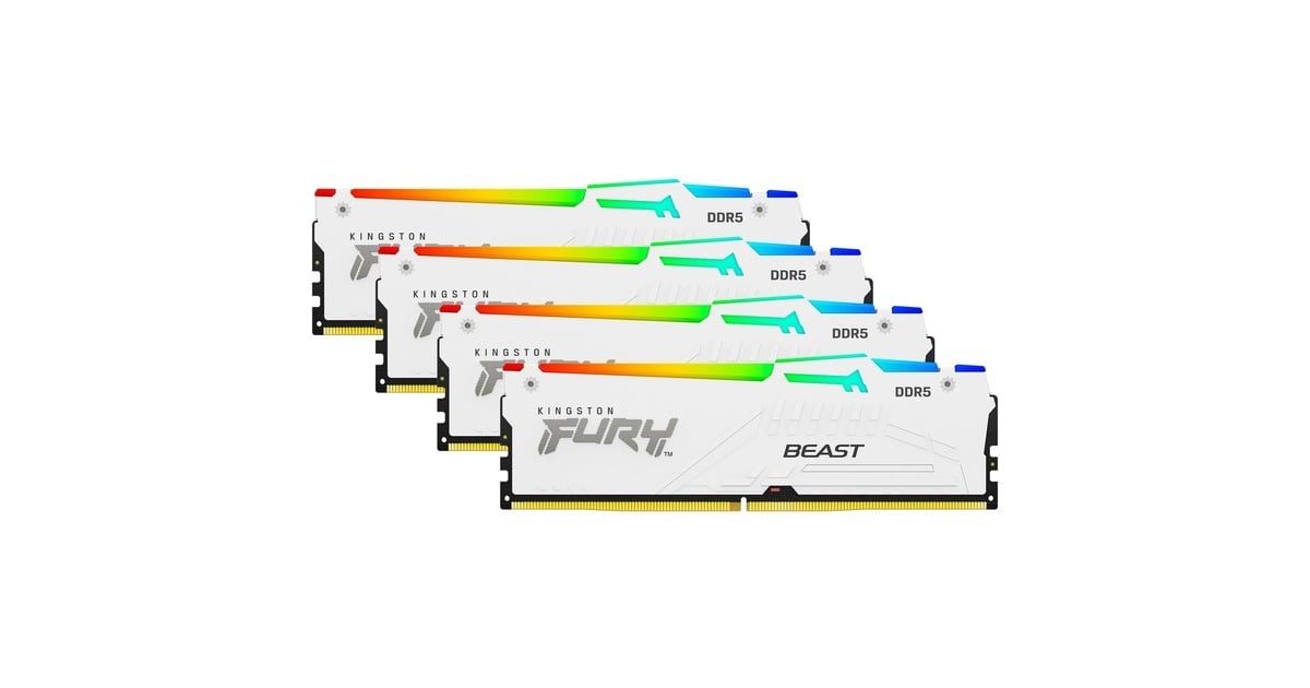 Kingston FURY 64 Go DDR5-6000 Quad-Kit, Mémoire vive Blanc, 64 Go, 4 x ...