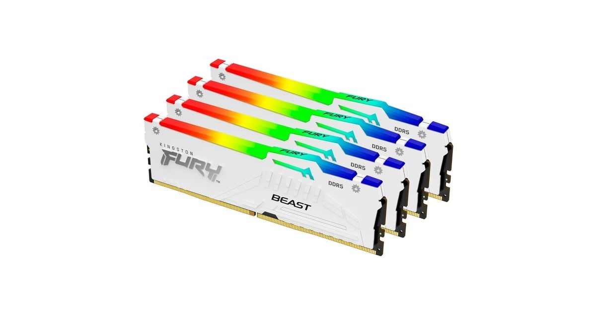 Kingston FURY 64 Go DDR5-6000 Quad-Kit, Mémoire vive Blanc, 64 Go, 4 x ...