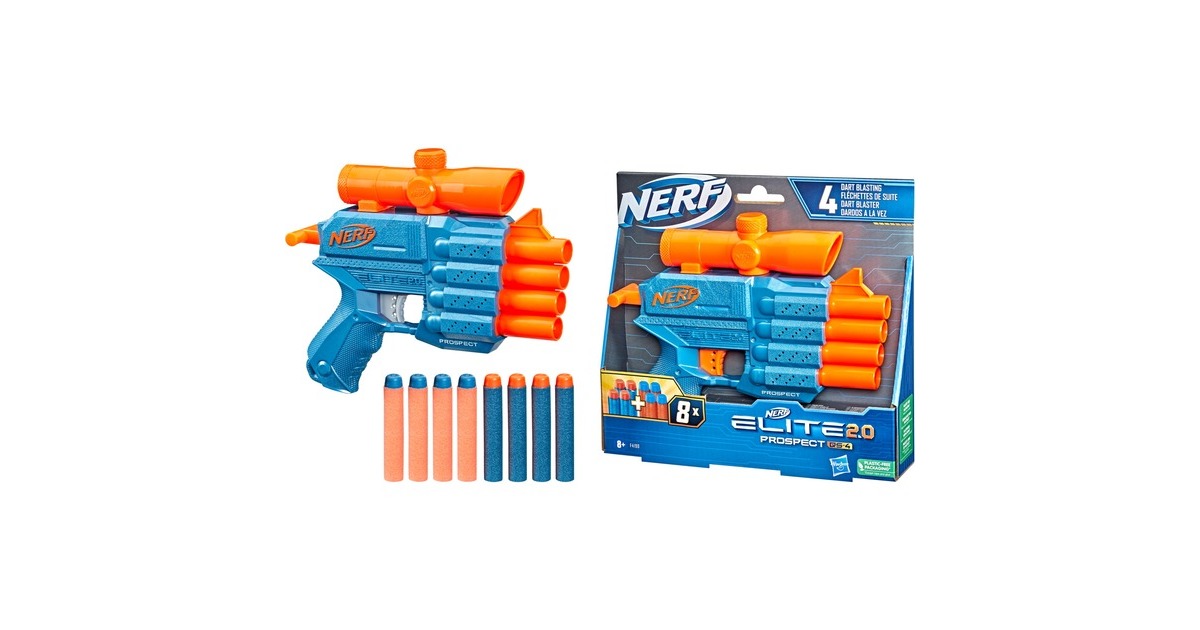 NERF Nerf Elite 2.0 Prospect QS-4, NERF Gun Bleu-gris/Orange