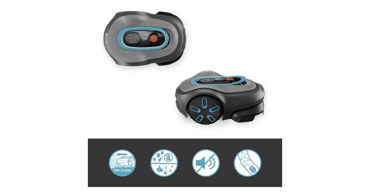 GARDENA smart SILENO pro 600m² 19802-20, Robot tondeuse Gris/Turquoise