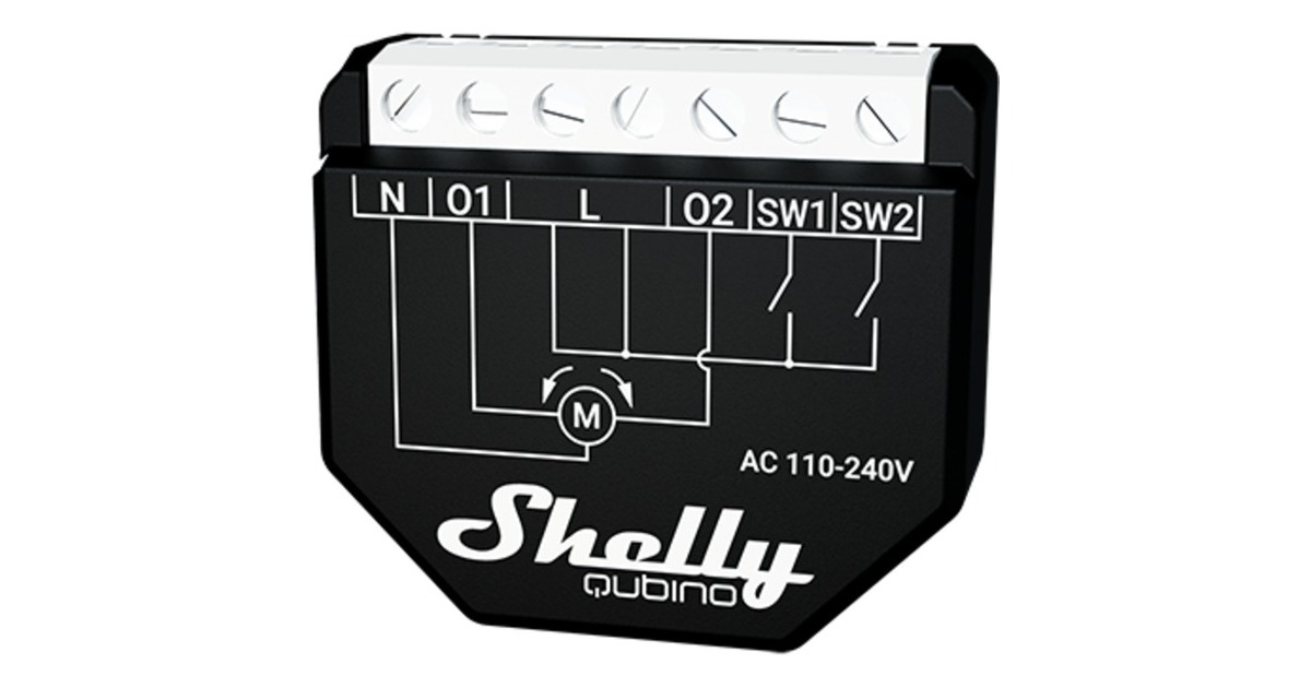 Shelly Qubino Wave Shutter, Relais Noir/Blanc