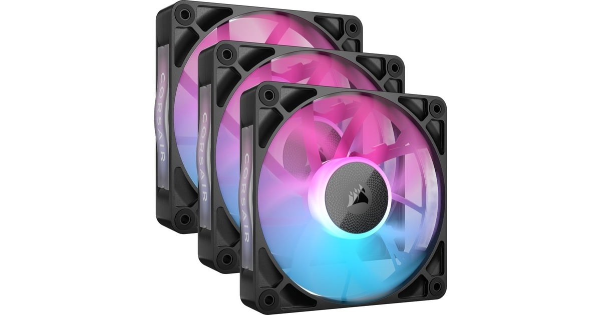 Corsair iCUE RX120 RGB Triple Kit, Ventilateur de boîtier Noir, 4 ...