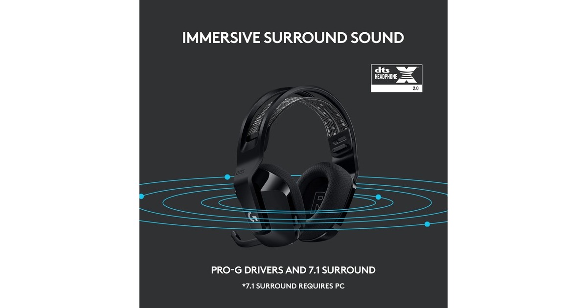 Logitech G G733 LIGHTSPEED Wireless RGB casque gaming over-ear Noir, PC ...