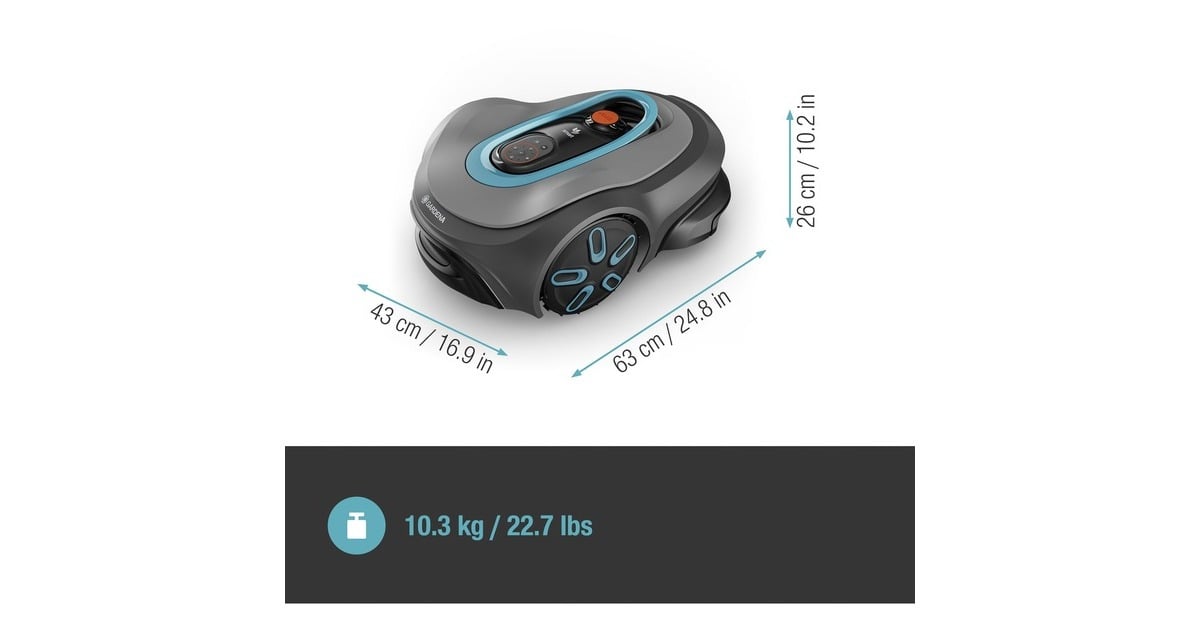 GARDENA smart SILENO max 1.200m², 19902-20, Robot tondeuse Gris/Turquoise
