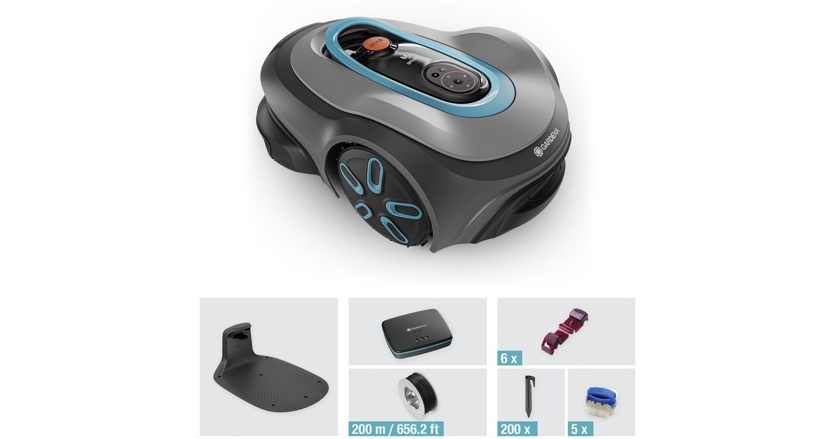 GARDENA smart SILENO max 1.200m², 19902-20, Robot tondeuse Gris/Turquoise