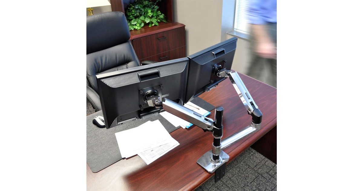 Ergotron LX Dual Side-by-Side Arm, Support de moniteur Argent, 18,1 kg ...