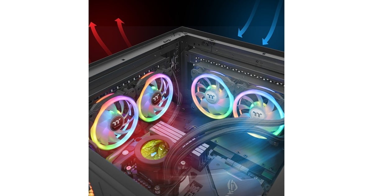 Thermaltake SWAFAN 12 RGB 120x120x25, Ventilateur de boîtier Noir