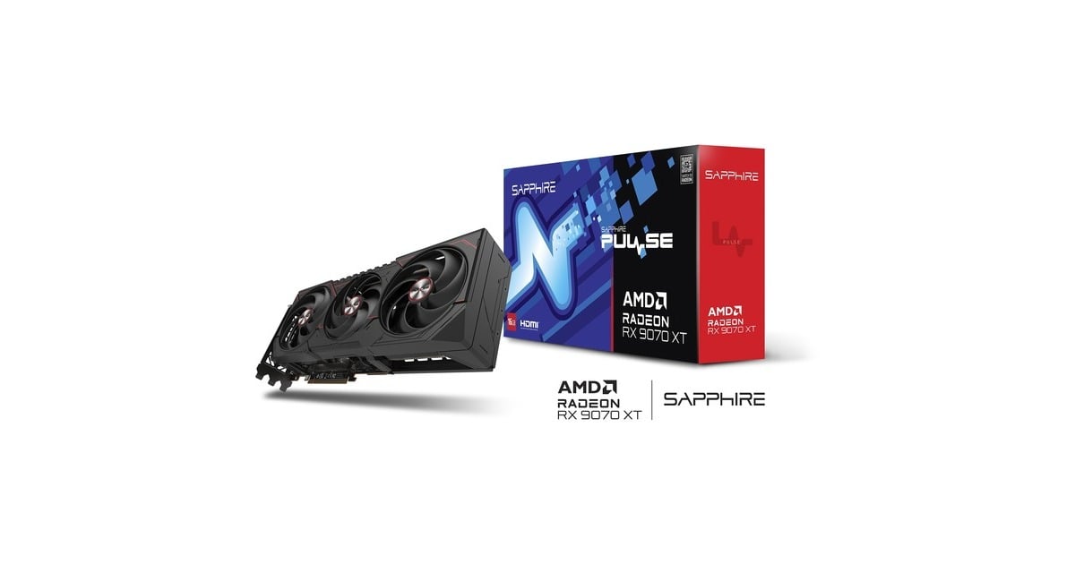 SAPPHIRE Radeon RX 9070 XT Pulse, Carte graphique Noir, 2x DisplayPort ...