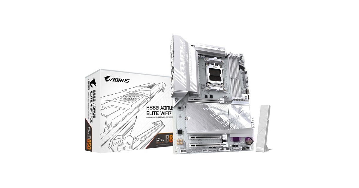 GIGABYTE B850 AORUS ELITE WIFI7 ICE carte mère socket AM5 RAID, 2,5Gb ...