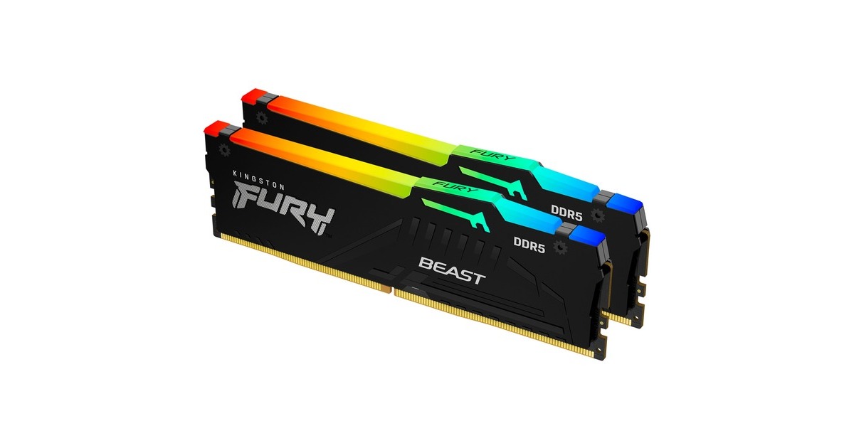Kingston FURY Kit DDR5-5600 64 Go, Mémoire vive Noir, KF556C36BBEAK2-64, Beast RGB, EXPO