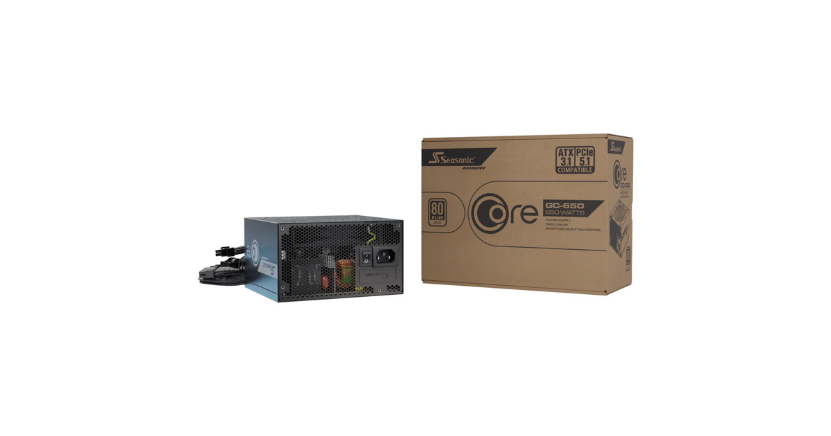 Seasonic Core GC-650 ATX 3.1 alimentation 650 watt Noir, 2x PCIe