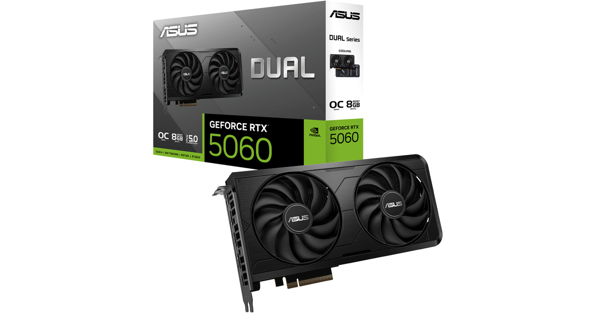 ASUS GeForce RTX 5060 DUAL OC EVO Edition 8GB, Carte graphique Noir