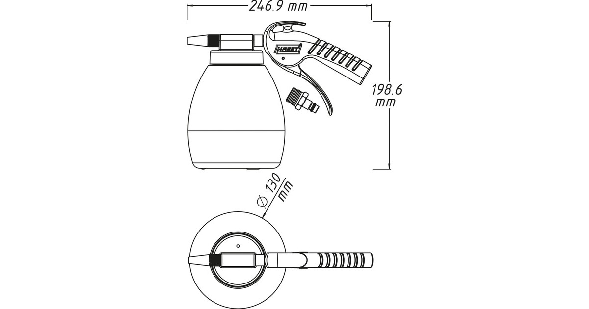 Hazet 9045P-1, Pistolet de sablage Noir/Blanc
