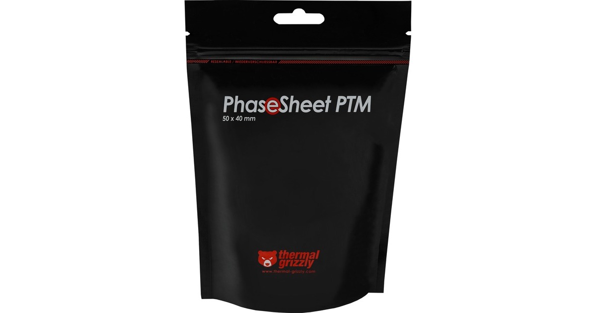 Thermal Grizzly PhaseSheet PTM 50 x 40 mm, Pad Thermique Gris