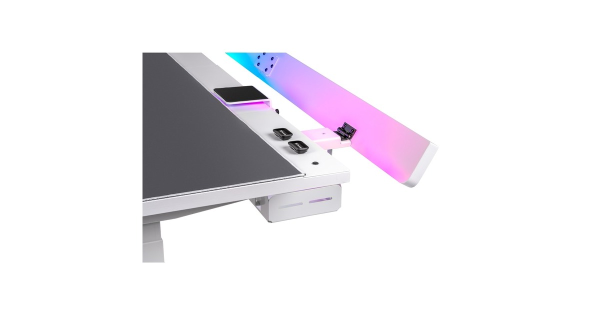 Thermaltake Bureau de jeu G700 RGB blanc, Bureau gaming Blanc
