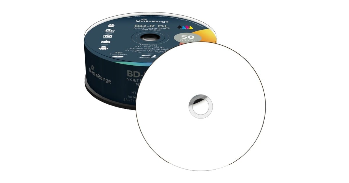 MediaRange MR510 disque vierge Blu-Ray BD-R DL 50 Go 25 pièce(s ...