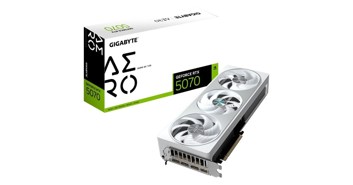 GIGABYTE GeForce RTX 5070 AERO OC 12G, Carte graphique 1x HDMI, 3x ...