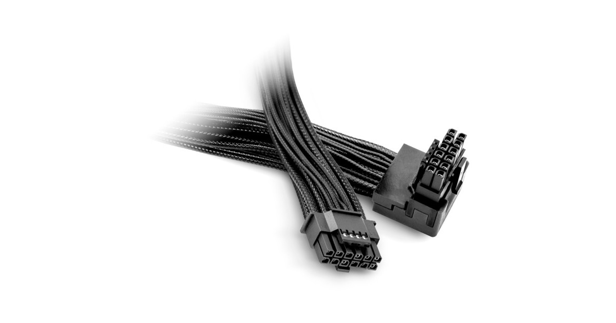 be quiet! 12V-2x6 / 12VHPWR 90°, Câble Noir, 0,7 mètre