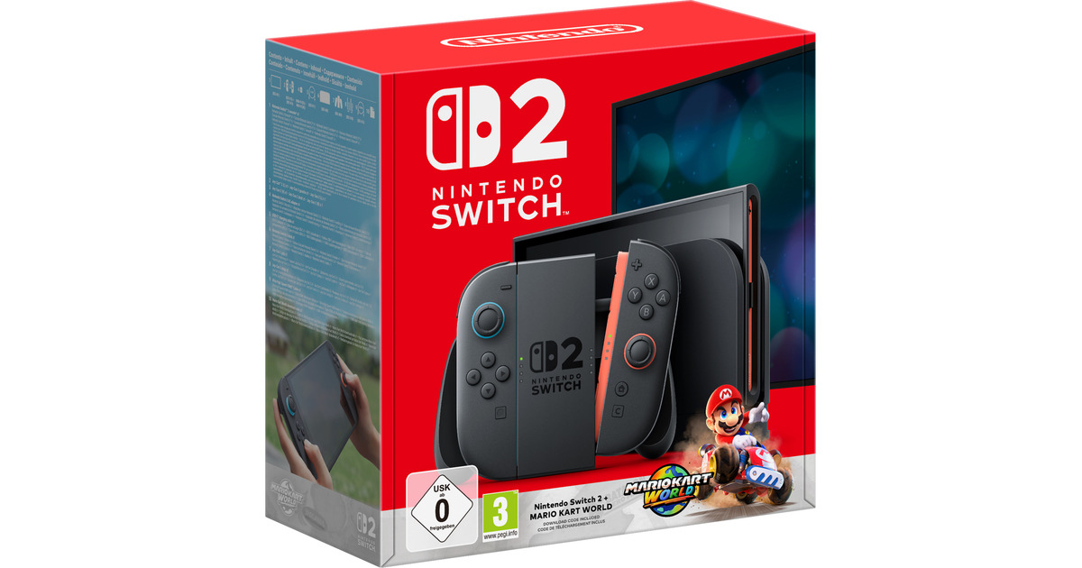 Nintendo Switch 2 + Mario Kart World, Console de jeu Nintendo Switch 2 ...