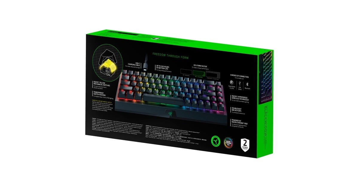Razer BlackWidow V3 Mini HyperSpeed Switch jaune, clavier gaming Noir ...