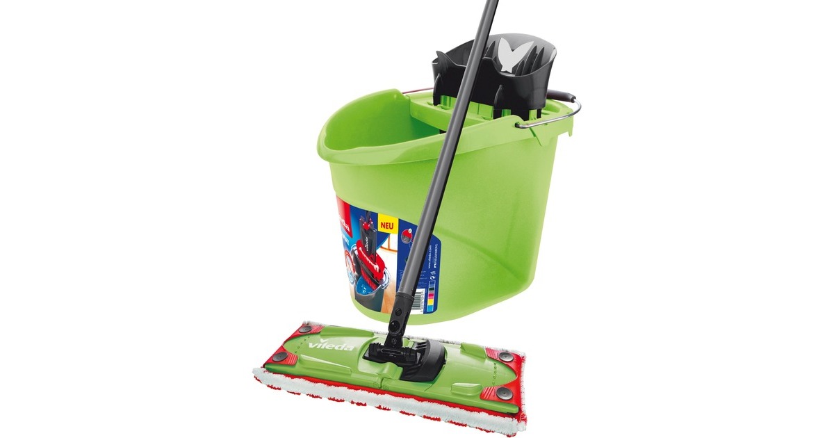 Vileda Ultramat Colors 2en1 Complete, Serpillère Vert/Noir