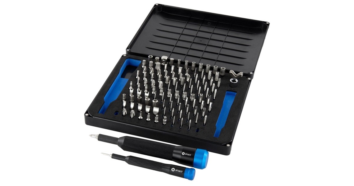 iFixit Manta Precision 112 Bit, Set d'embouts de vissage Noir/Bleu