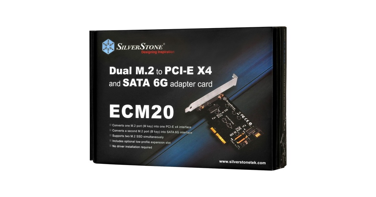 SilverStone ECM20 carte et adaptateur d'interfaces Interne PCIe, SATA ...