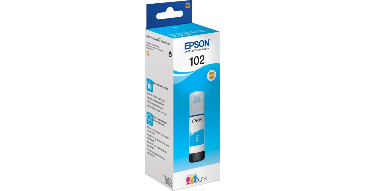 Epson 102 EcoTank, Encre C13T03R240, Cyan