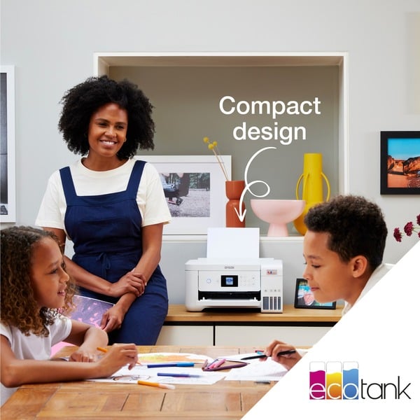 Epson EcoTank ET-2856, Imprimante multifonction Blanc, Jet d'encre, Impression couleur, 5760 x ...
